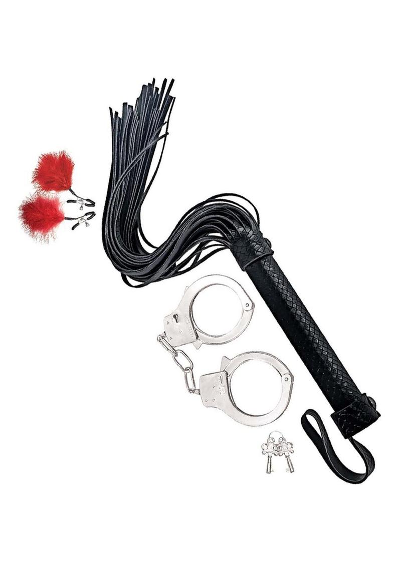 Nasstoys Bondage Whip,feather and Cuffs – Fantasy Fun Factory