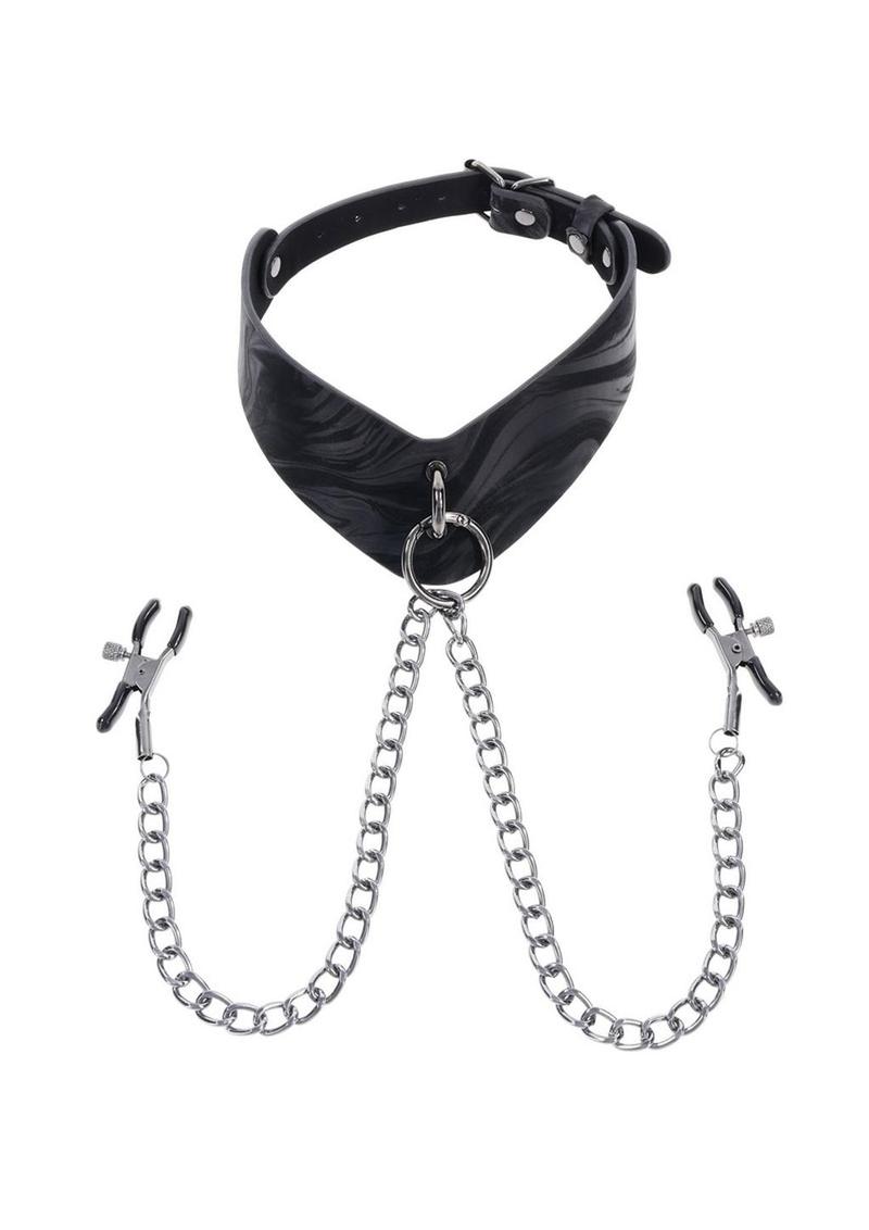Velvet Noir Collar and Removable Clamps – Fantasy Fun Factory