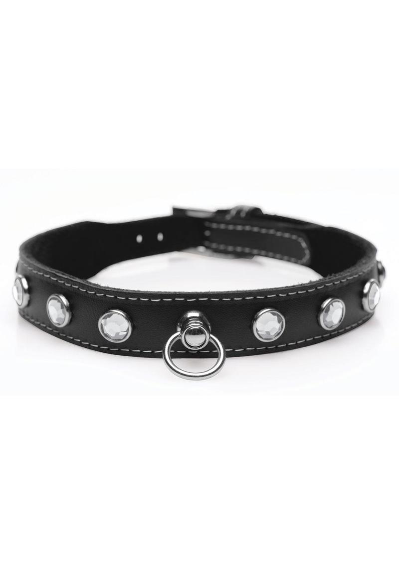 Master Series Bling Vixen Leather Collar with Rhinestones – Fantasy Fun ...