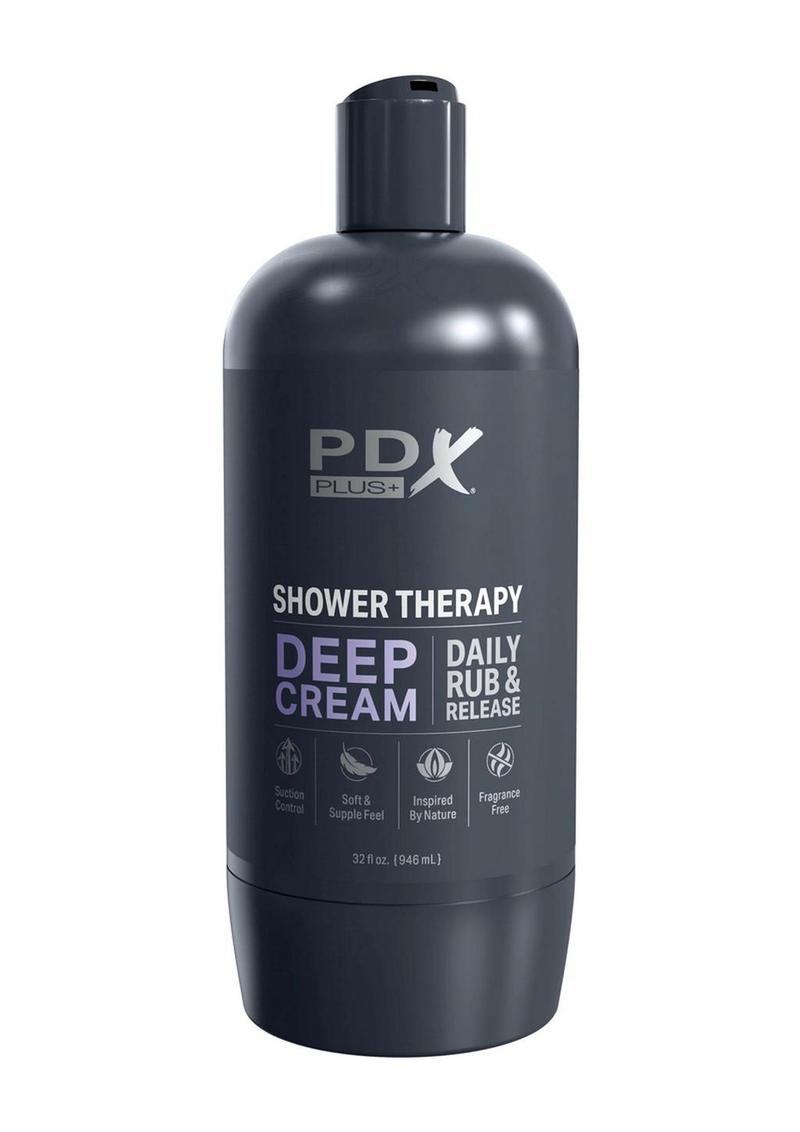 Pdx Plus Shower Therapy Deep Cream Discreet Stroker - Frosted – Fantasy ...