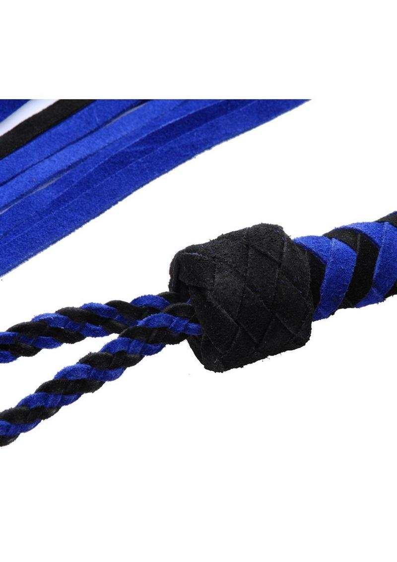 Strict Leather Black and Blue Suede Flogger – Fantasy Fun Factory
