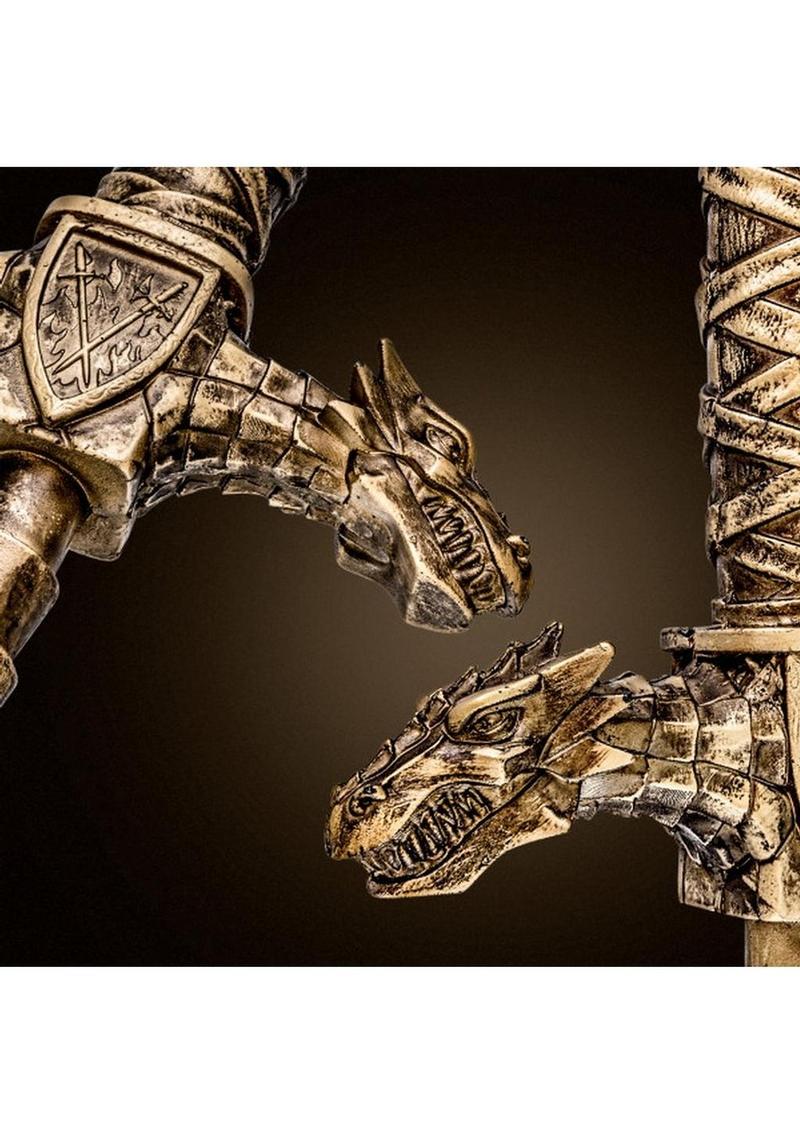 The Realm Drago Lock On Dragon Sword Handle 11.3in - Bronze – Fantasy ...