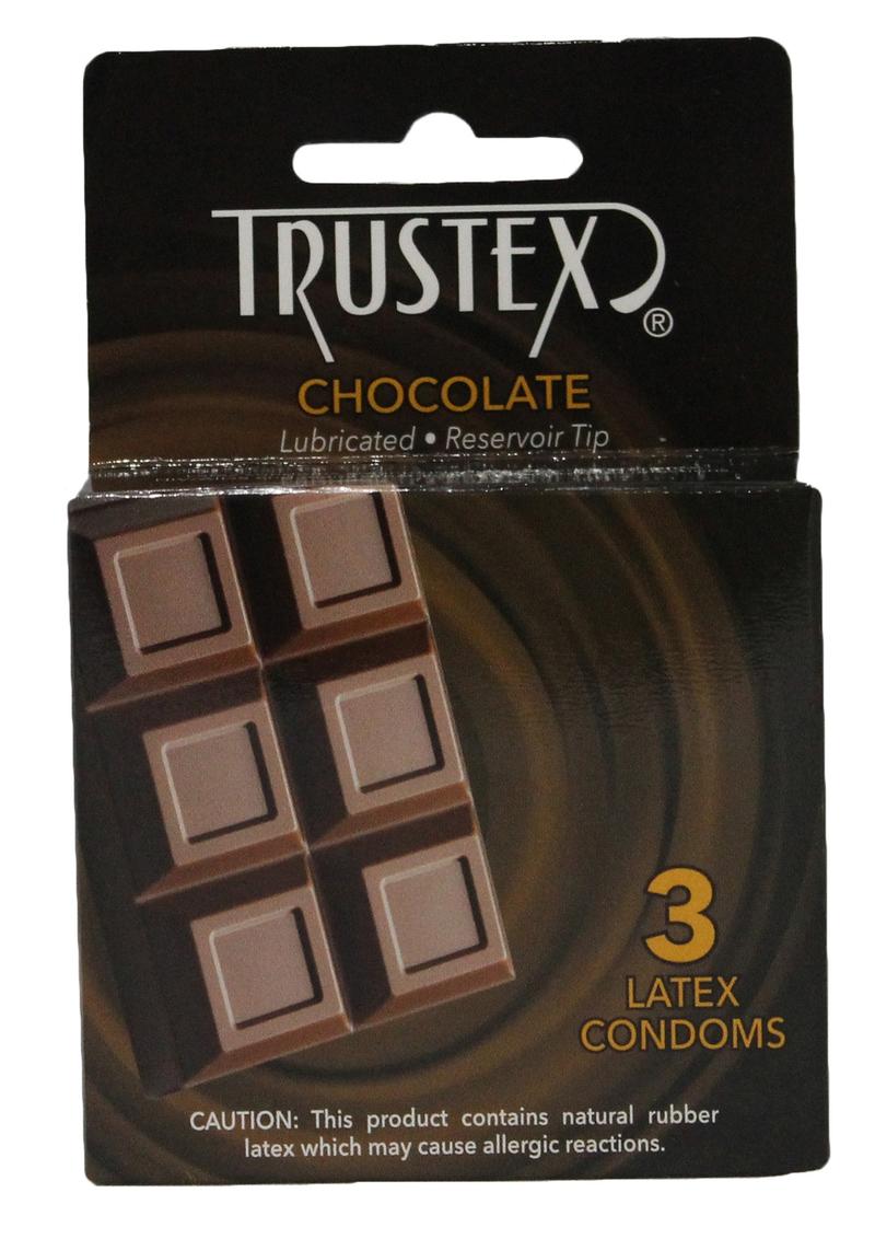 Truste Lubricated Reservoir Tip Flavored Latex Condom Chocolate ...
